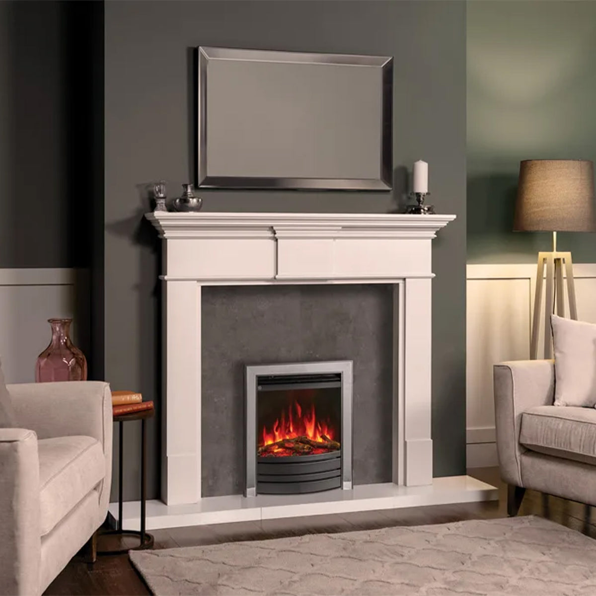 Gazco FireFX Amara Electric Fire - Black and Chrome (Black Curved front ...